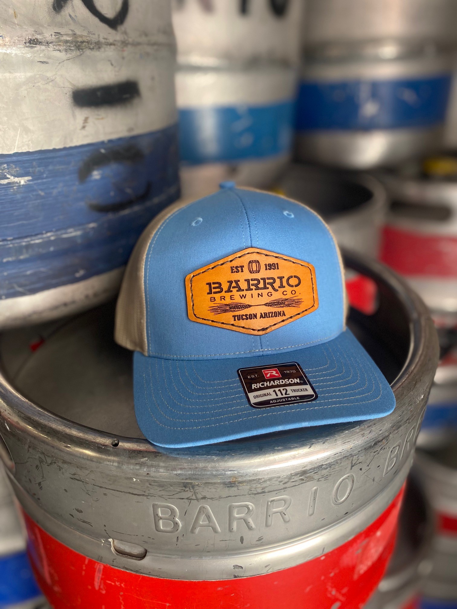 Barrio Hat - Light Blue/Khaki Snapback Hat - Barrio Brewing Co.